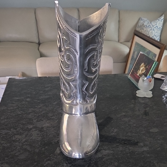 Accents | Silver Decorative Boot Vase | Poshmark